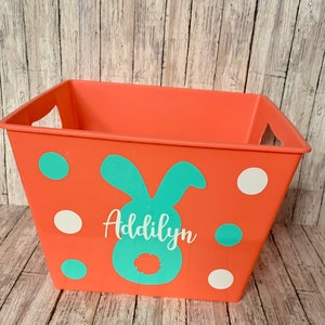 Personalized Easter Bucket, Personalized Easter Bin, Adorable ...