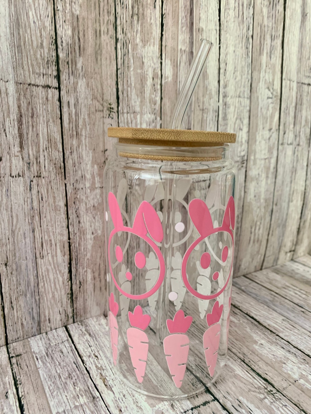 Easter Iced Coffee Glass, Spring, Easter Egg Glass Cup With Lid and ...