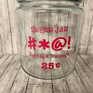 Swear Jar Decal, Swear Jar Savings, Jar Decal, Swear Jar Piggy Bank ...