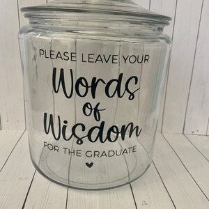 Words of Wisdom Graduation Jar Decal: Permanent Vinyl Sticker - Etsy