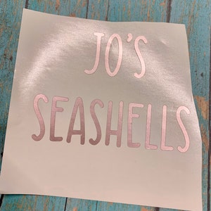 Personalized Seashell Jar Decal, Sea Shell Decal, Jar Decal, Beach ...