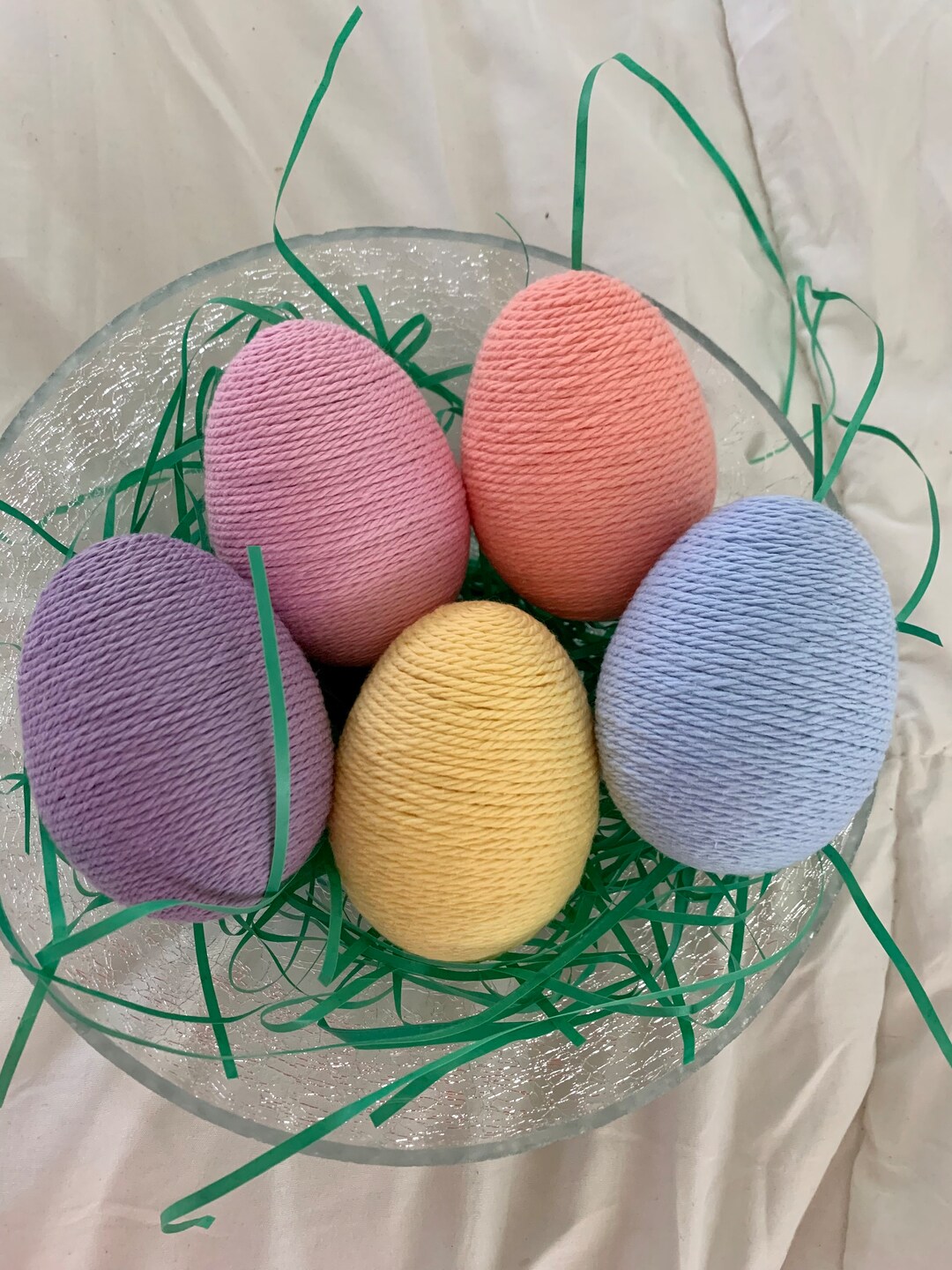 Easter Eggs, Multi Color Yarn Eggs,decorative Easter Eggs, Spring Decor ...
