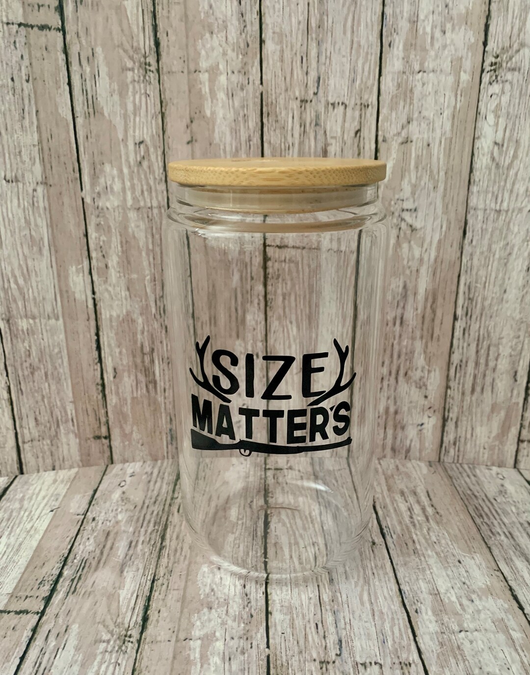 Size Matters Deer Antler Iced Coffee Glass, Gift for Hunter, Glass Cup ...
