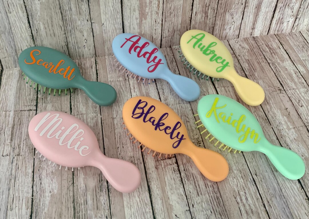 Personalized Mini Wet Brushes for Girls, Brushes for Girls, Hairbrush ...