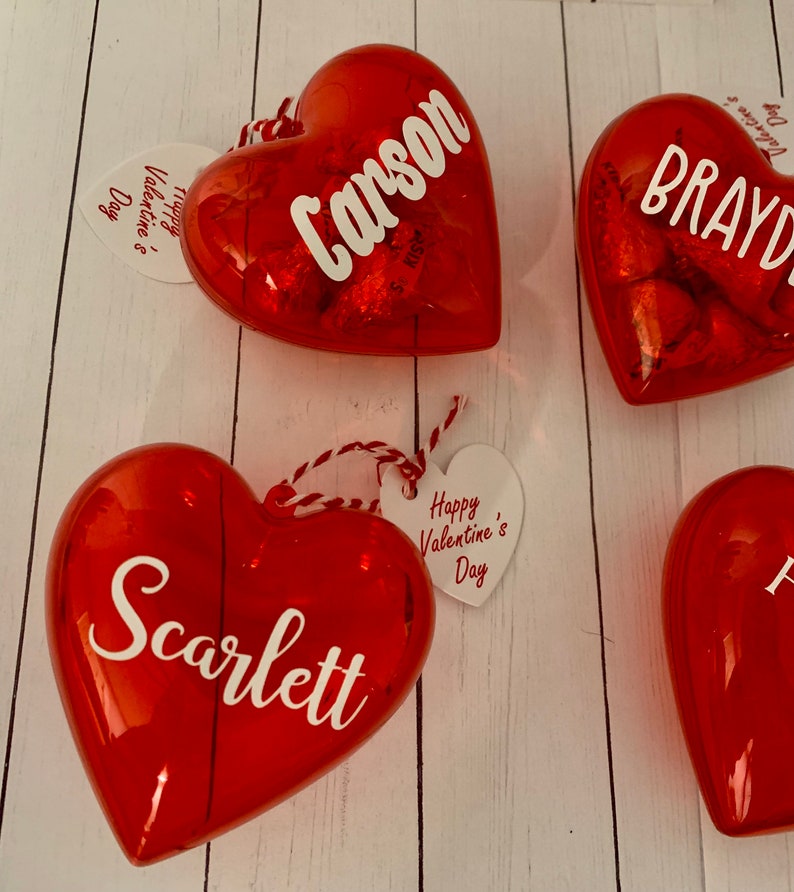 Personalized Valentine’s Fillable Red Plastic Heart, Personalized ...