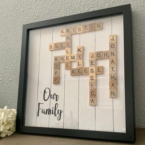Family Frame, Scrabble Wall Art, Personalized Frame, Scrabble Frame, Scrabble Tiles - Etsy