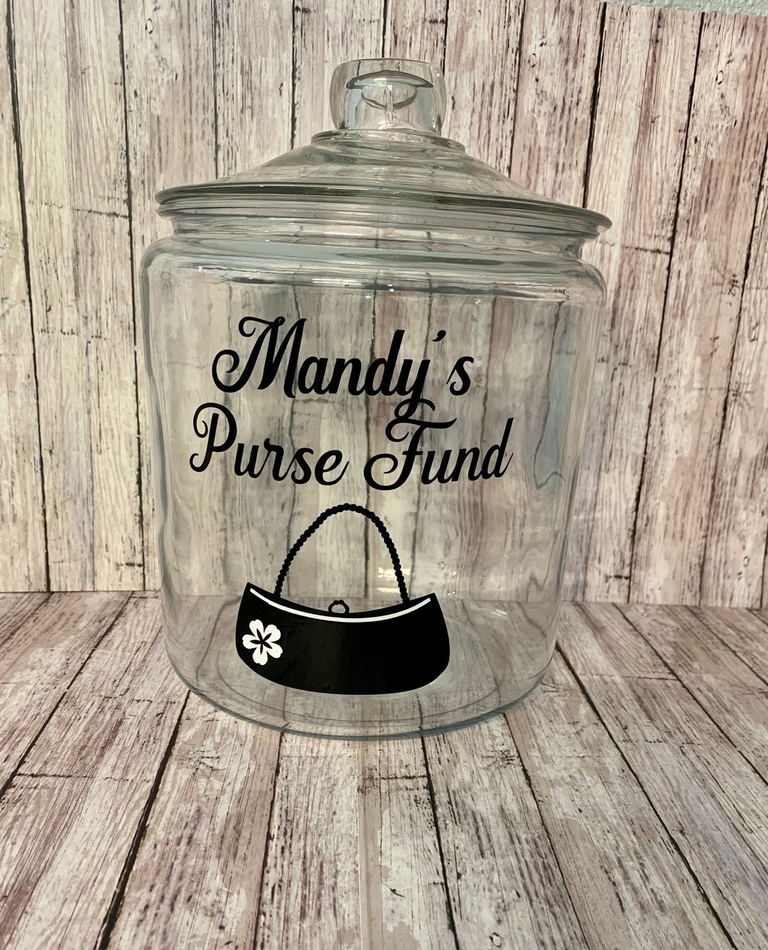Personalized Purse Fund Jar Decal: Shopping Piggy Bank Sticker - Etsy