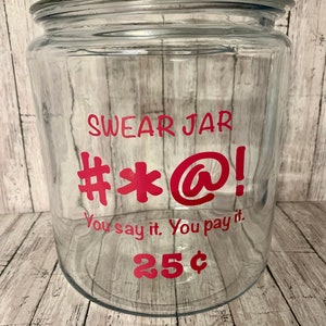 Swear Jar Decal, Swear Jar Savings, Jar Decal, Swear Jar Piggy Bank ...
