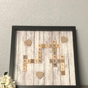 Family Frame, Scrabble Wall Art, Personalized Frame, Scrabble Frame ...