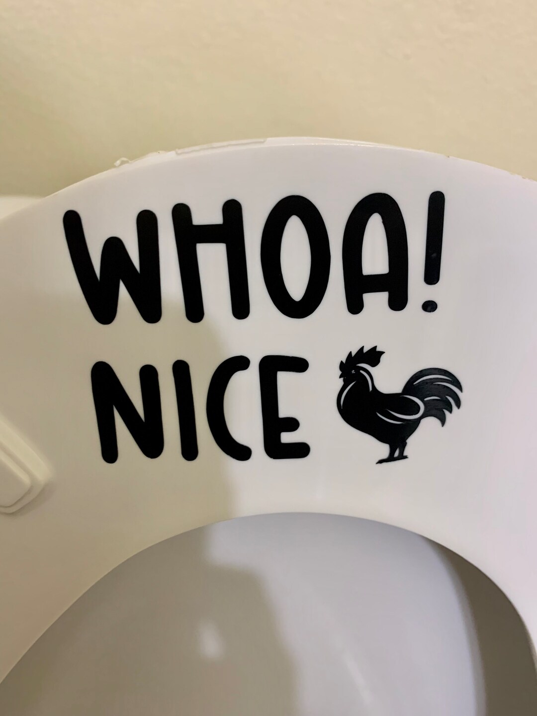 Funny Toilet Decal Whoa Nice C Toilet Decal Rooster - Etsy