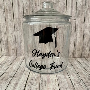 Graduation Jar Decal, Graduation Fund Decal, Graduation Gift, Permanent ...