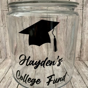 Graduation Jar Decal, Graduation Fund Decal, Graduation Gift, Permanent ...