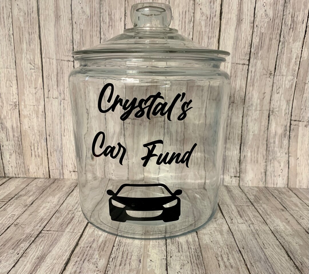 Car Jar Decal, Car Fund Decal, Savings, Permanent Vinyl Decal, Decal ...
