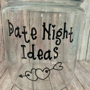 Date Night Ideas Jar Decal, Couples Wedding Gift - Etsy