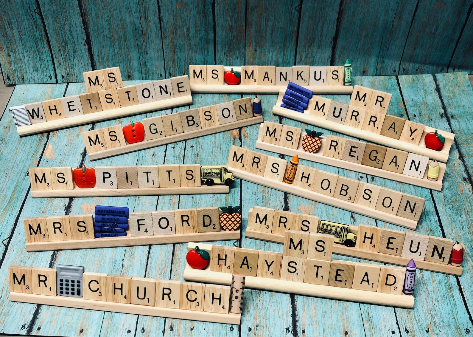 Personalized Scrabble Name Plate Teacher Name Plate Teacher - Etsy