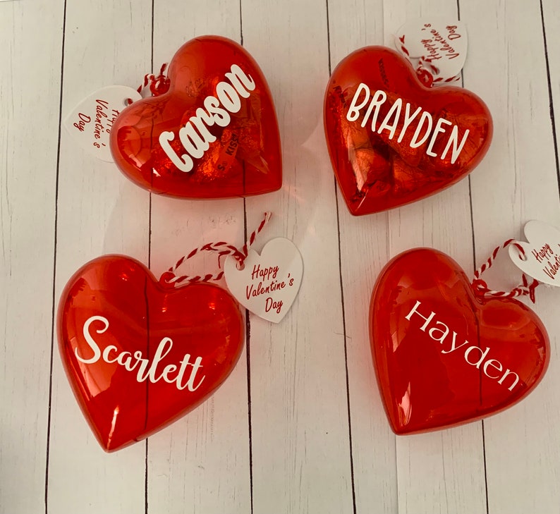 Personalized Valentines Fillable Red Plastic Heart - Etsy