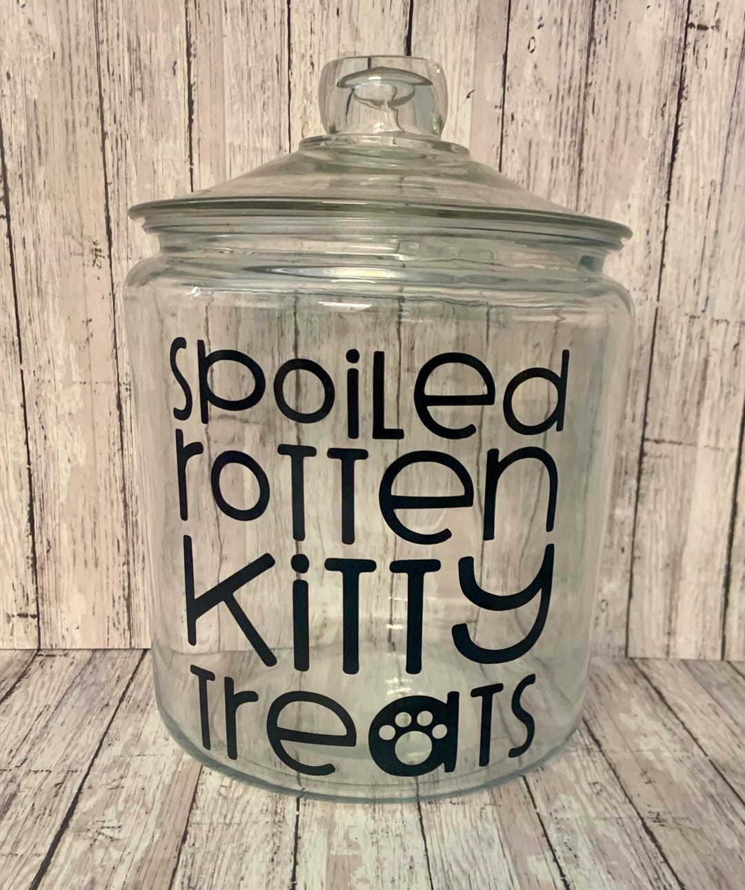 Spoiled Rotten Kitty Treats Jar Decal: Cat Treat Container Sticker - Etsy