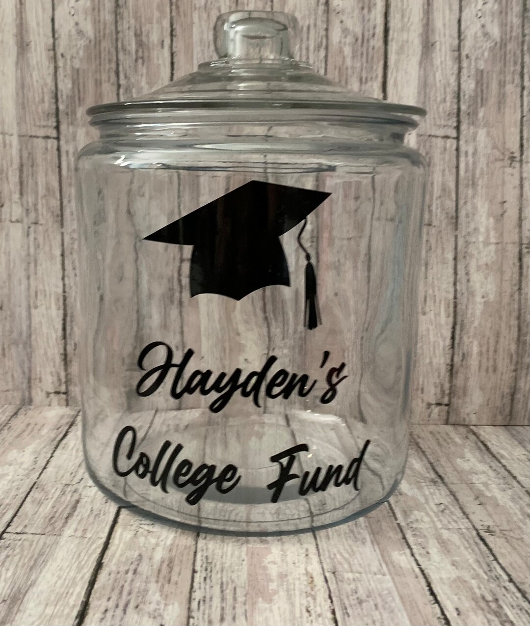 Graduation Jar Decal, Graduation Fund Decal, Graduation Gift, Permanent ...