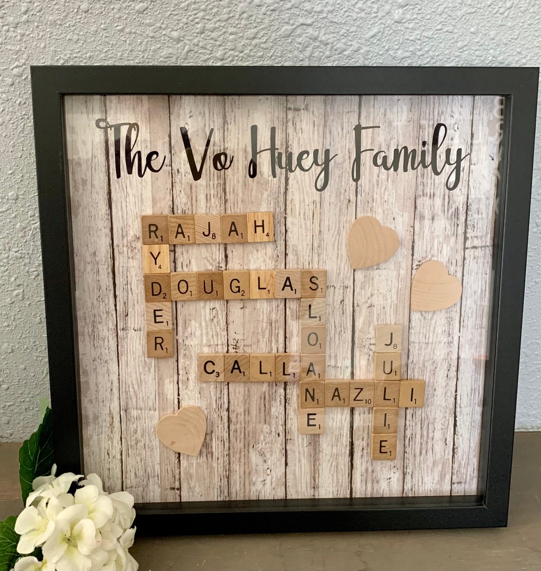 Personalized Scrabble Tile Family Name Frame: Custom Wall Art - Etsy