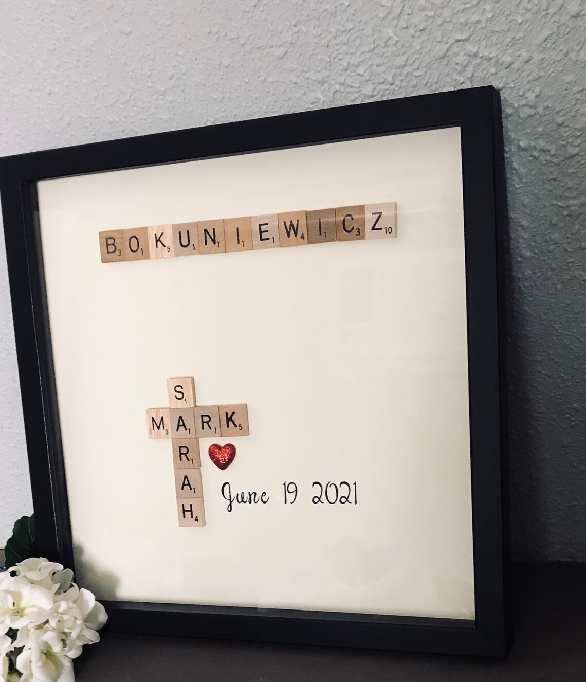 Anniversary Scrabble Frame Couples Frame Engagement Frame | Etsy