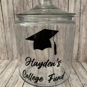 Graduation Jar Decal, Graduation Fund Decal, Graduation Gift, Permanent ...