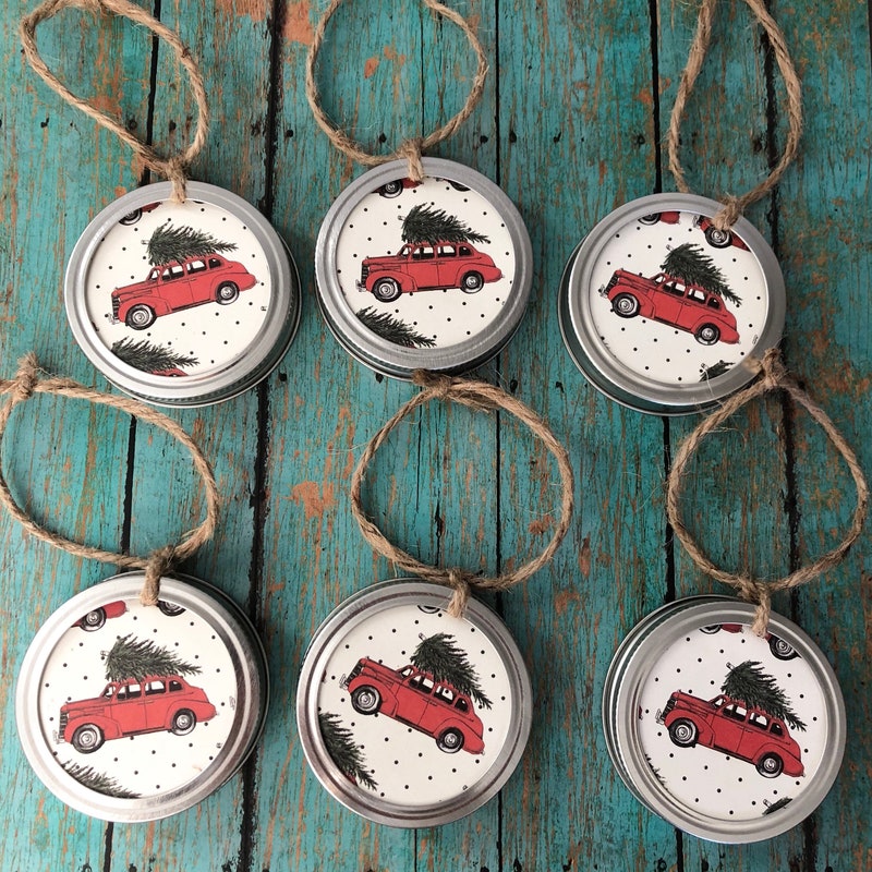 Mason Jar Lid Ornaments - Etsy