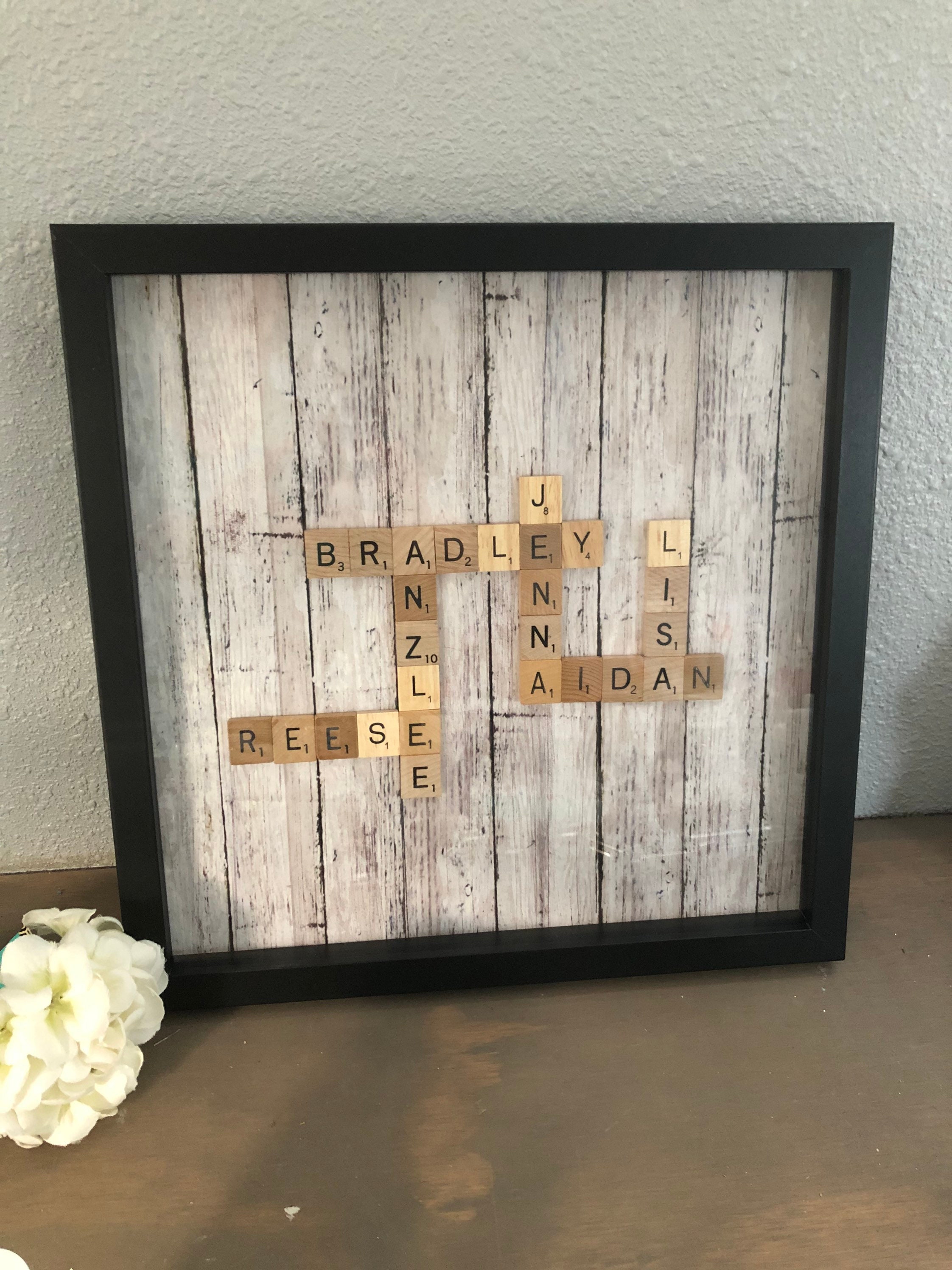 Family Frame Scrabble Wall Art Personalized Frame Scrabble - Etsy