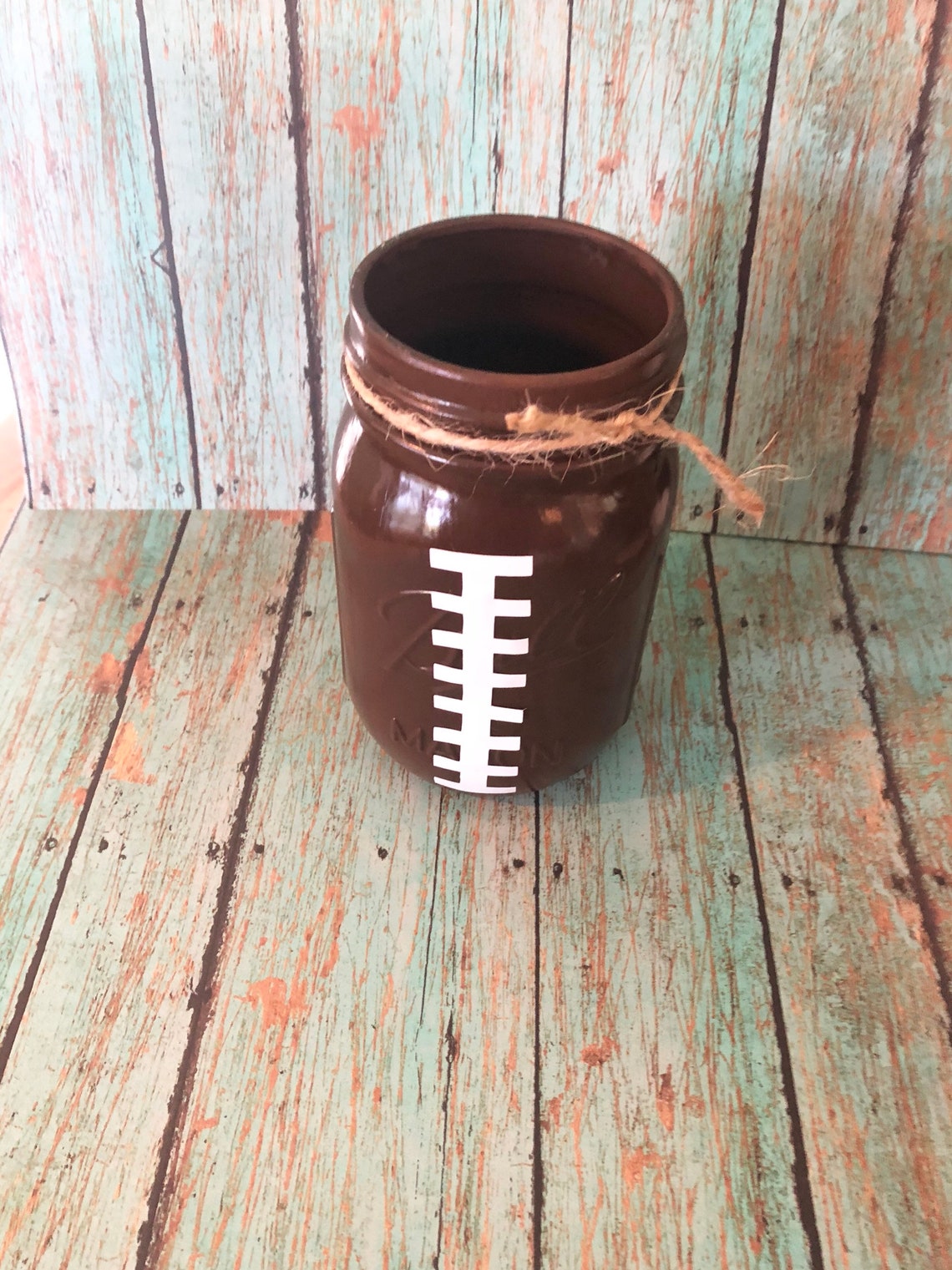 Football mason jar football jar sports party NFL football | Etsy