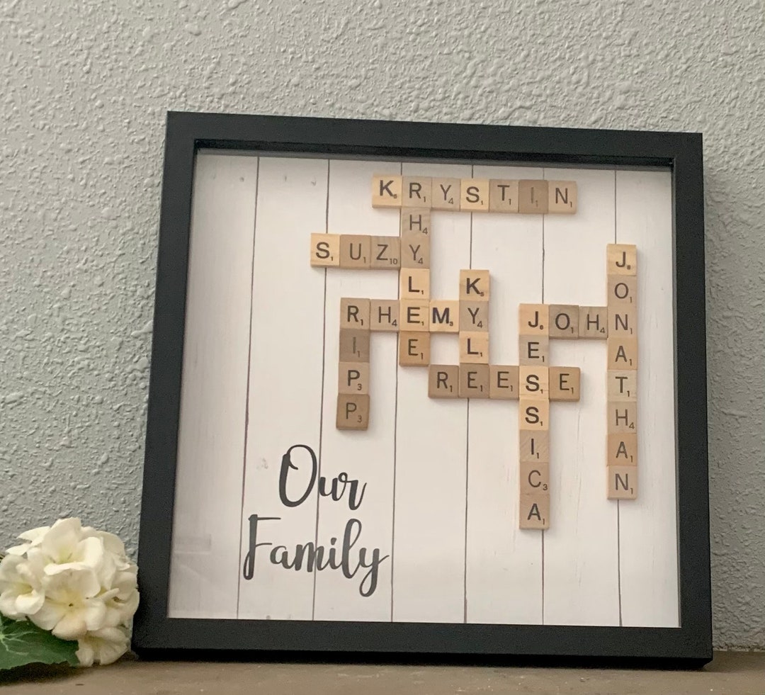 Family Frame, Scrabble Wall Art, Personalized Frame, Scrabble Frame ...