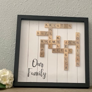 Family Frame, Scrabble Wall Art, Personalized Frame, Scrabble Frame ...
