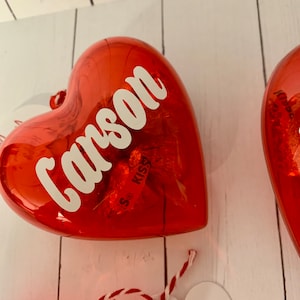 Personalized Valentine’s Fillable Red Plastic Heart, Personalized ...