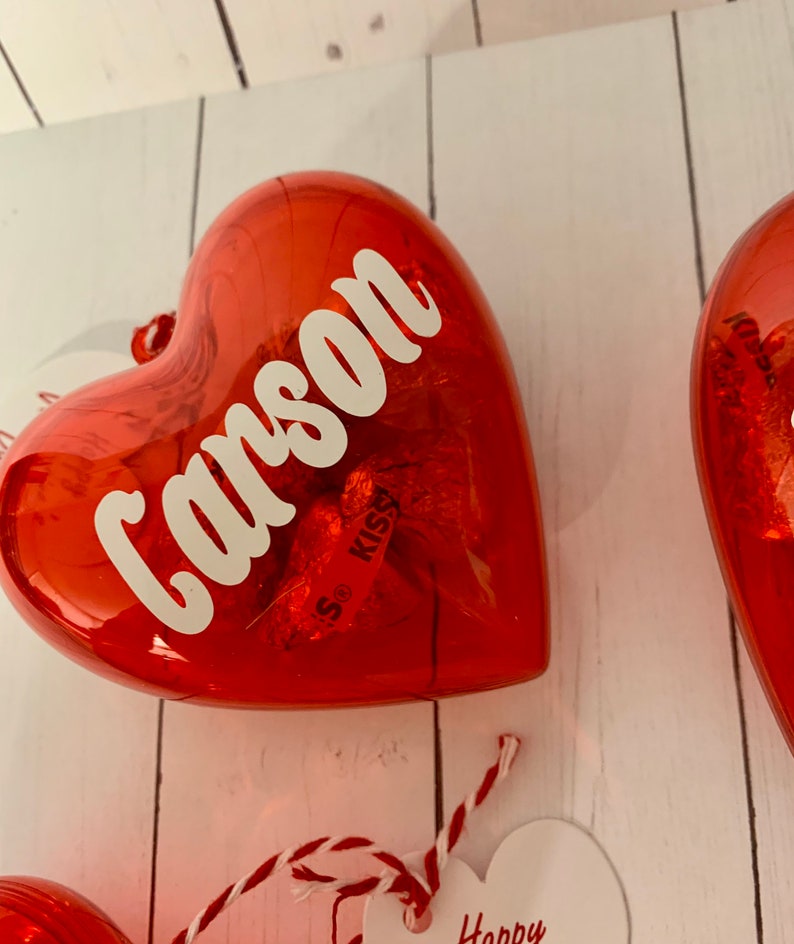 Personalized Valentines Fillable Red Plastic Heart - Etsy