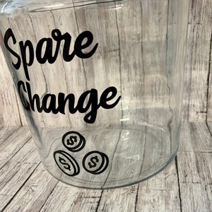 Spare Change Decal, Money Jar Label Decal, Jar Decal, Keep the Change ...