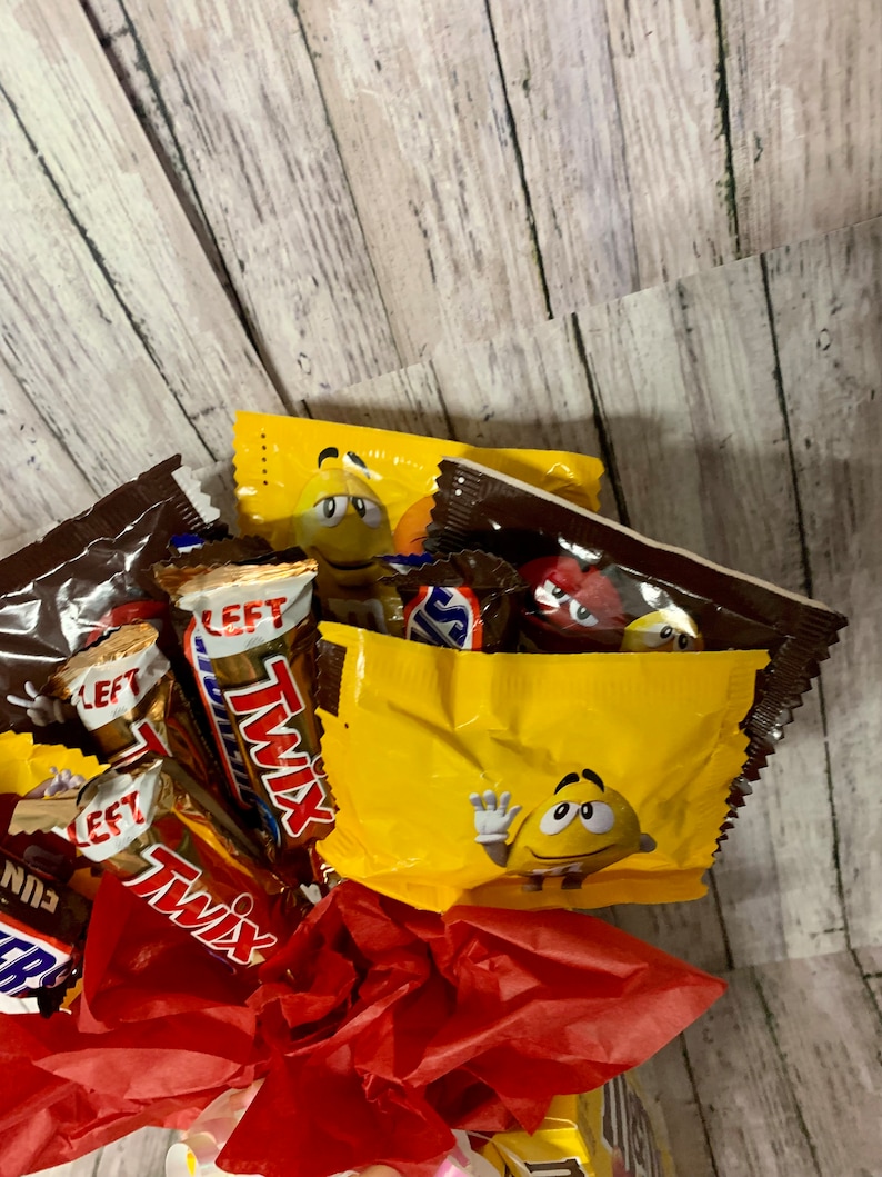M&m's Candy Bouquet: Valentine's Day Chocolate Gift - Etsy