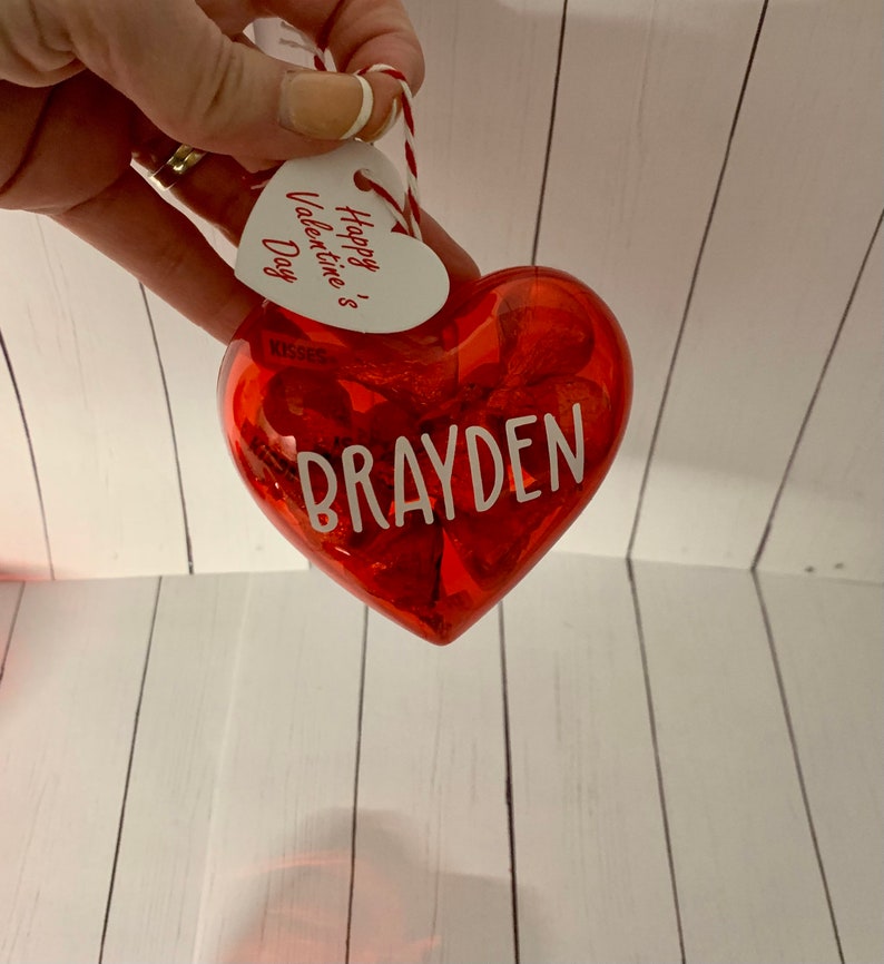 Personalized Valentine’s Fillable Red Plastic Heart, Personalized ...