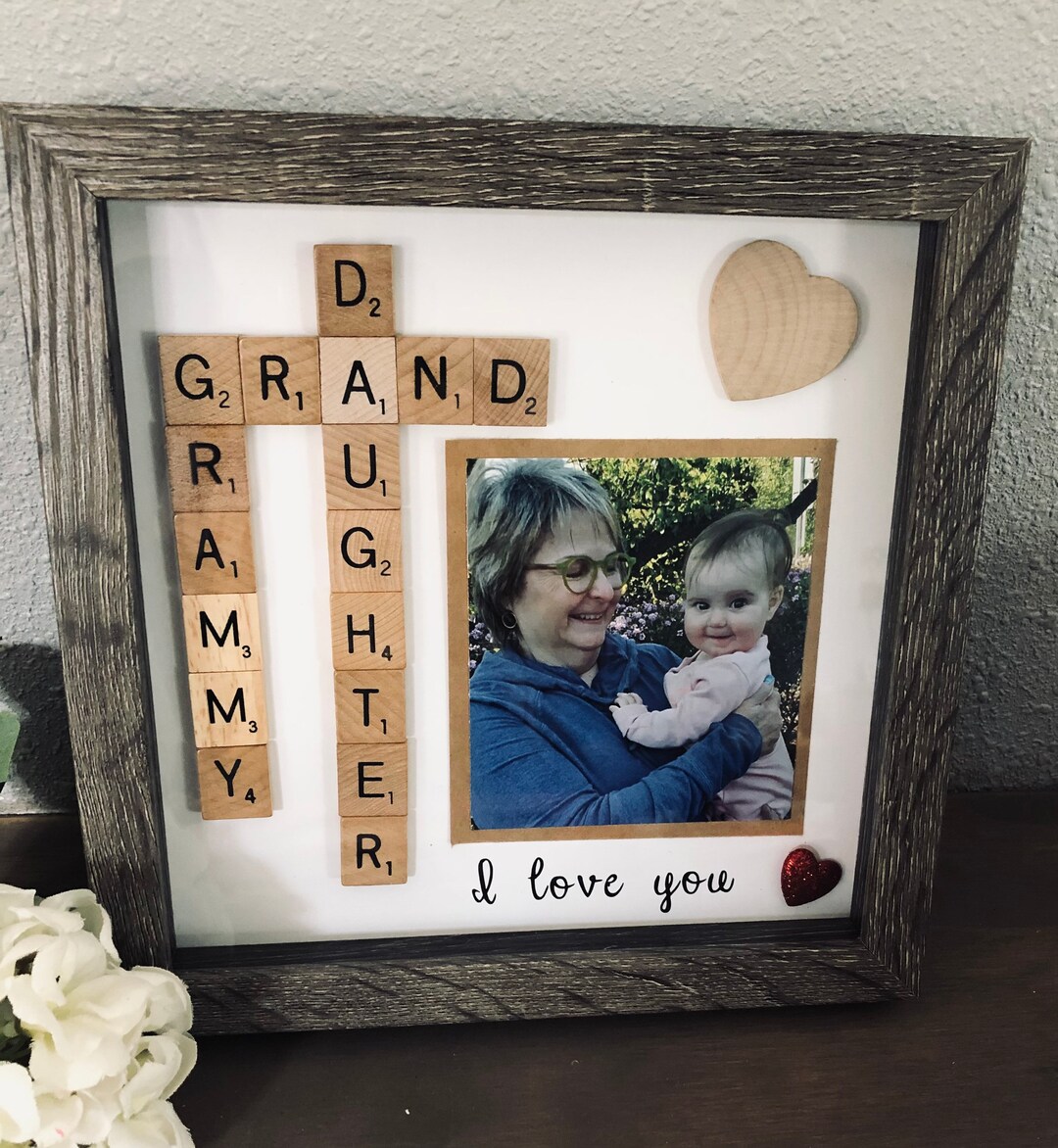 Scrabble Frame, Family Frame, Photo Frame, Grandma Gift , Grandpa Gift ...