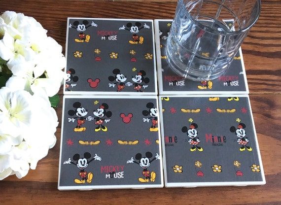 Mickey Mouse Minnie Mouse coasters Disney theme coasters | Etsy