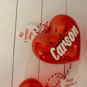 Personalized Valentine’s Fillable Red Plastic Heart, Personalized ...