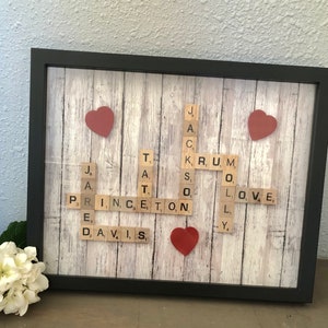 Family Frame, Scrabble Wall Art, Personalized Frame, Scrabble Frame ...