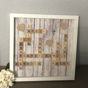 Family Frame, Scrabble Wall Art, Personalized Frame, Scrabble Frame ...