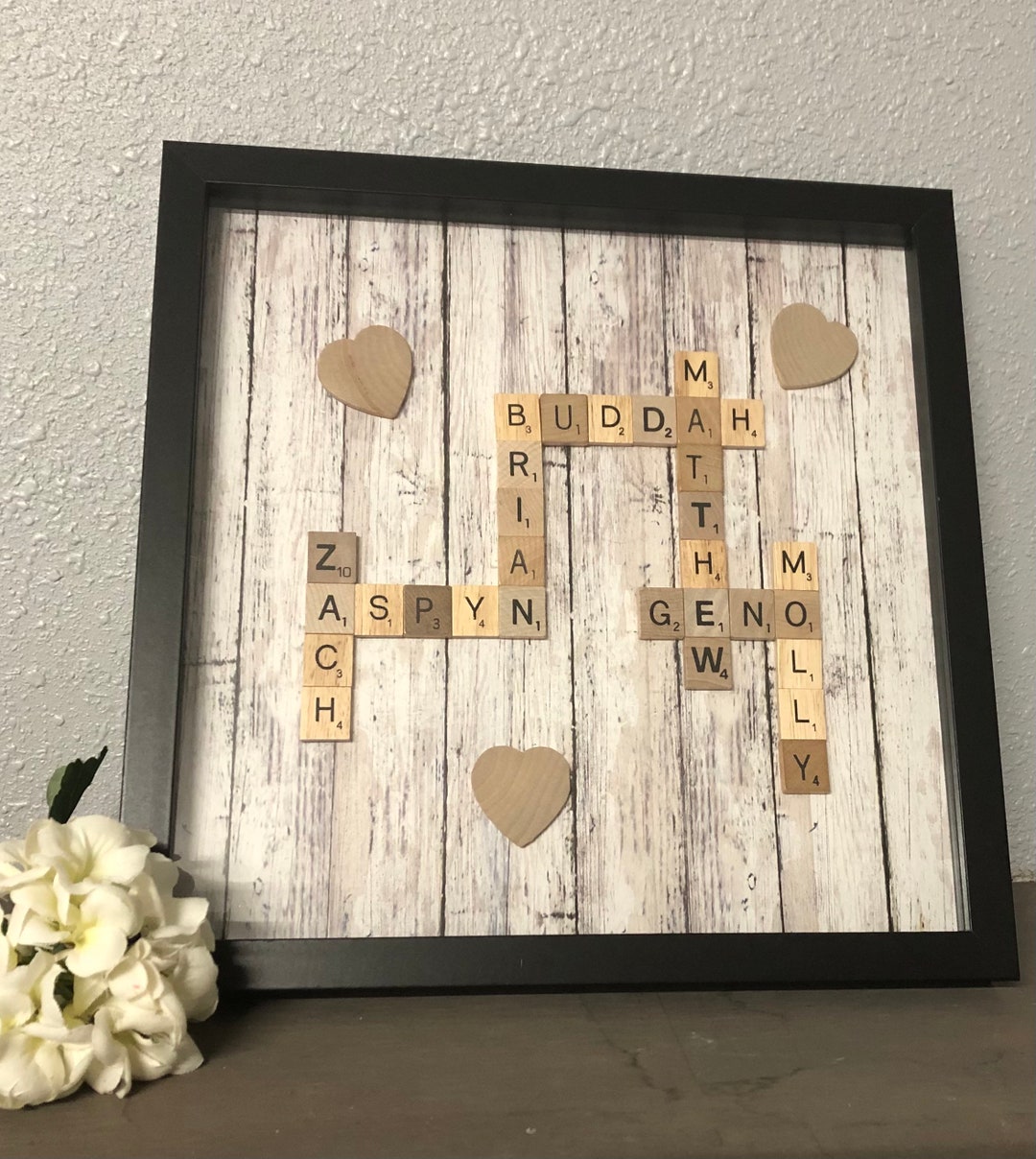 Family Frame, Scrabble Wall Art, Personalized Frame, Scrabble Frame ...
