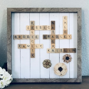 Family Frame, Scrabble Wall Art, Personalized Frame, Scrabble Frame ...