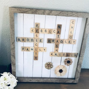 Family Frame, Scrabble Wall Art, Personalized Frame, Scrabble Frame ...