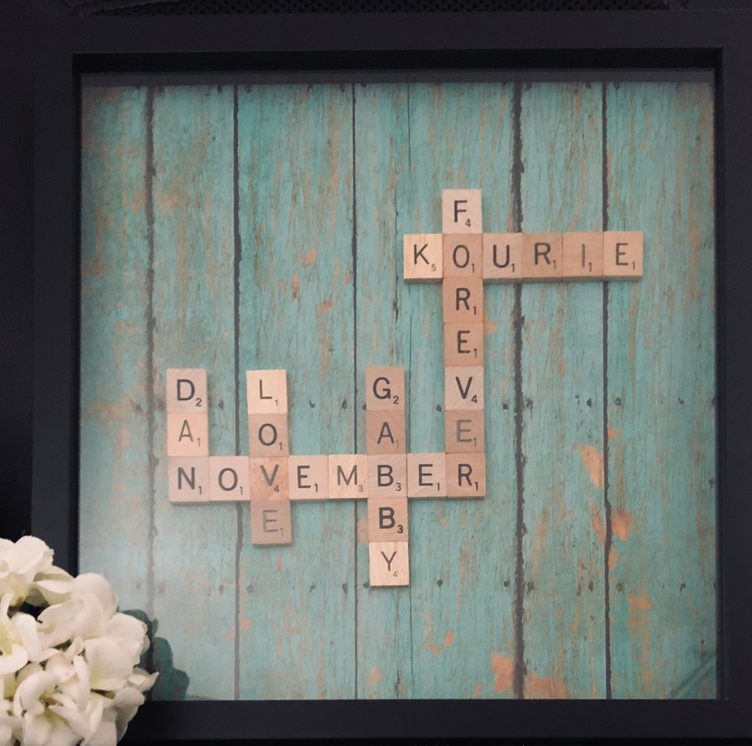 Family Frame, Scrabble Wall Art, Personalized Frame, Scrabble Frame ...