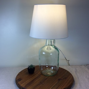 Lamp Large Gallon Round Tall Bottle Clear Glass Table - Etsy