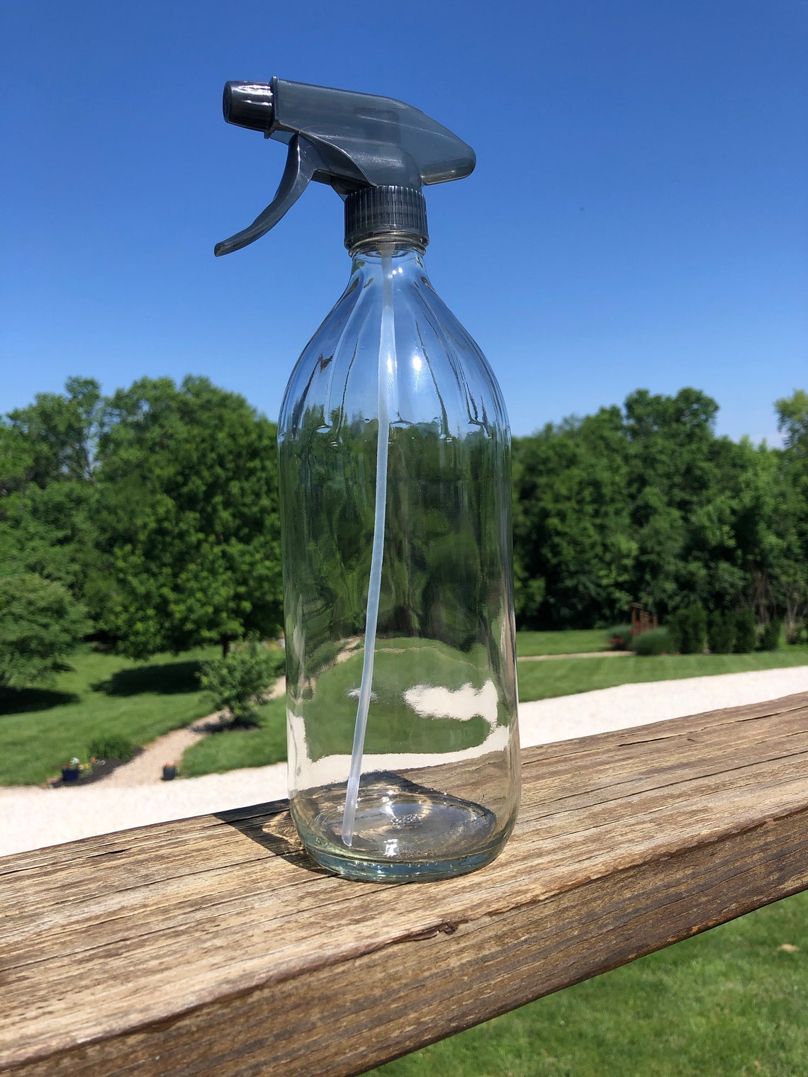 Jar 32 Ounce Bottle Sprayer Bathroom Kitchen Clear Glass Spray | Etsy