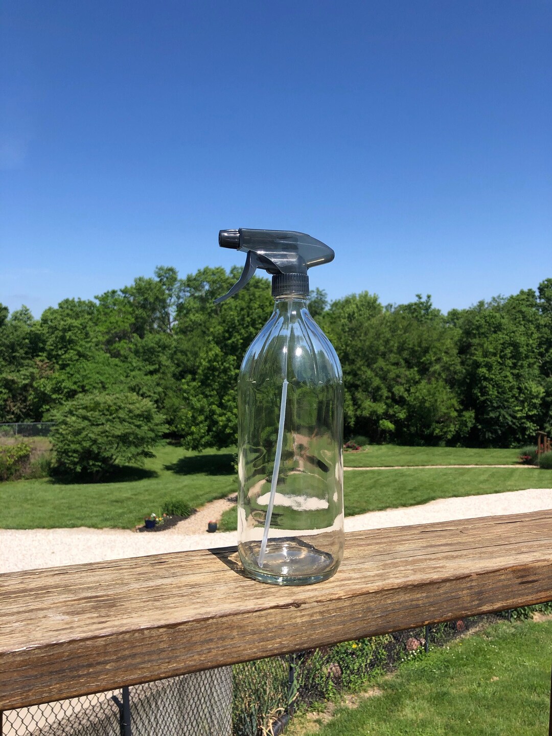 Jar 32 Ounce Bottle Sprayer Bathroom Kitchen Clear Glass Spray Empty ...