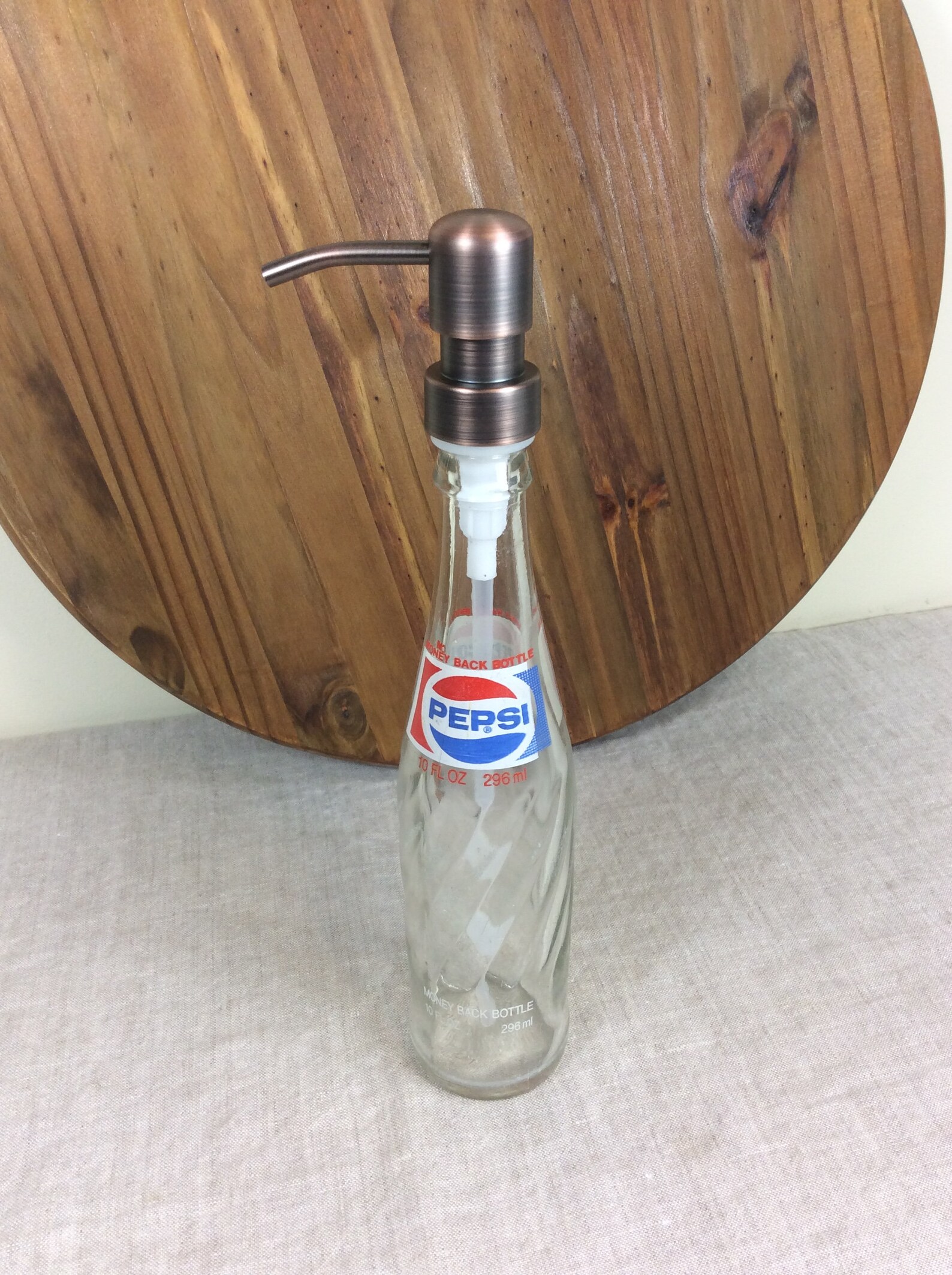 Vintage Pepsi Cola Soda 12 Oz Bottle Soap Dispenser Bathroom Kitchen ...