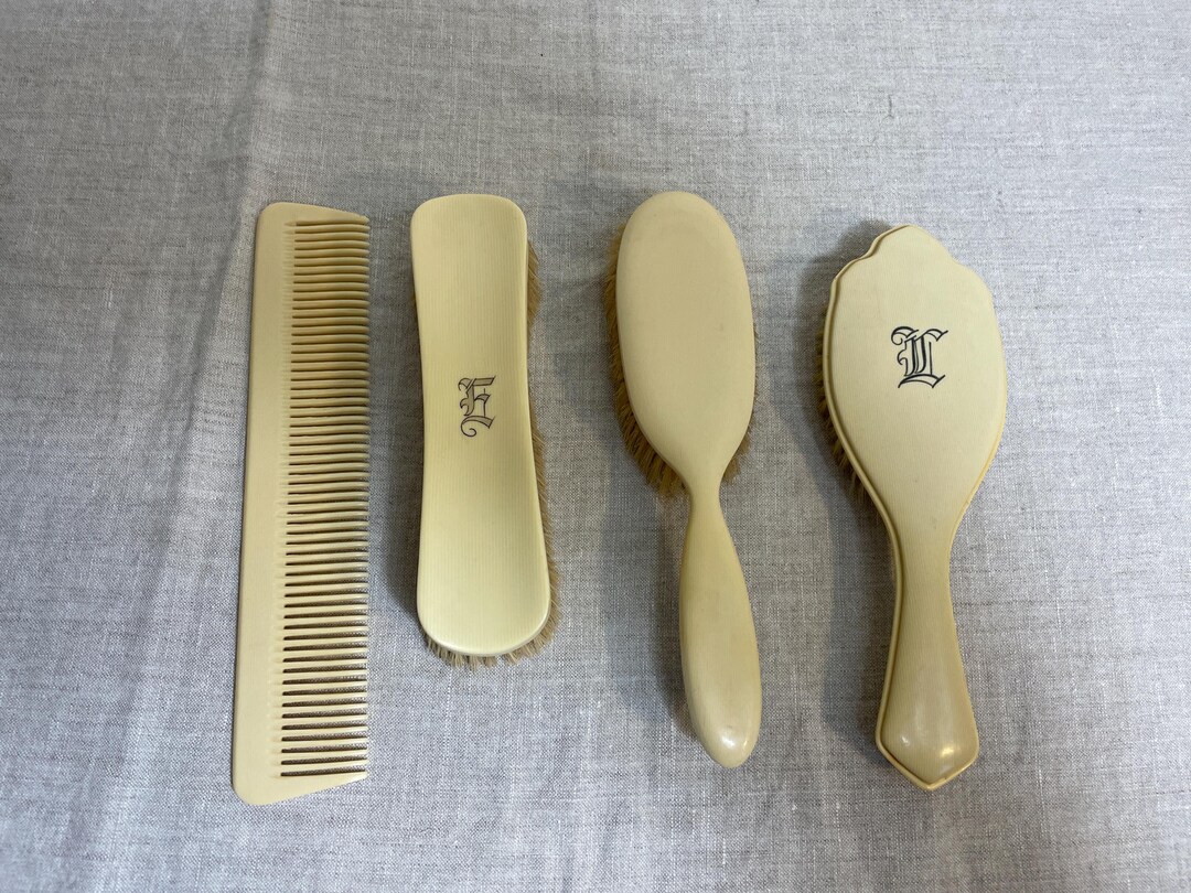 Celluloid Brush Comb Set Antique Dresser Brushes Art Deco Vintage - Etsy