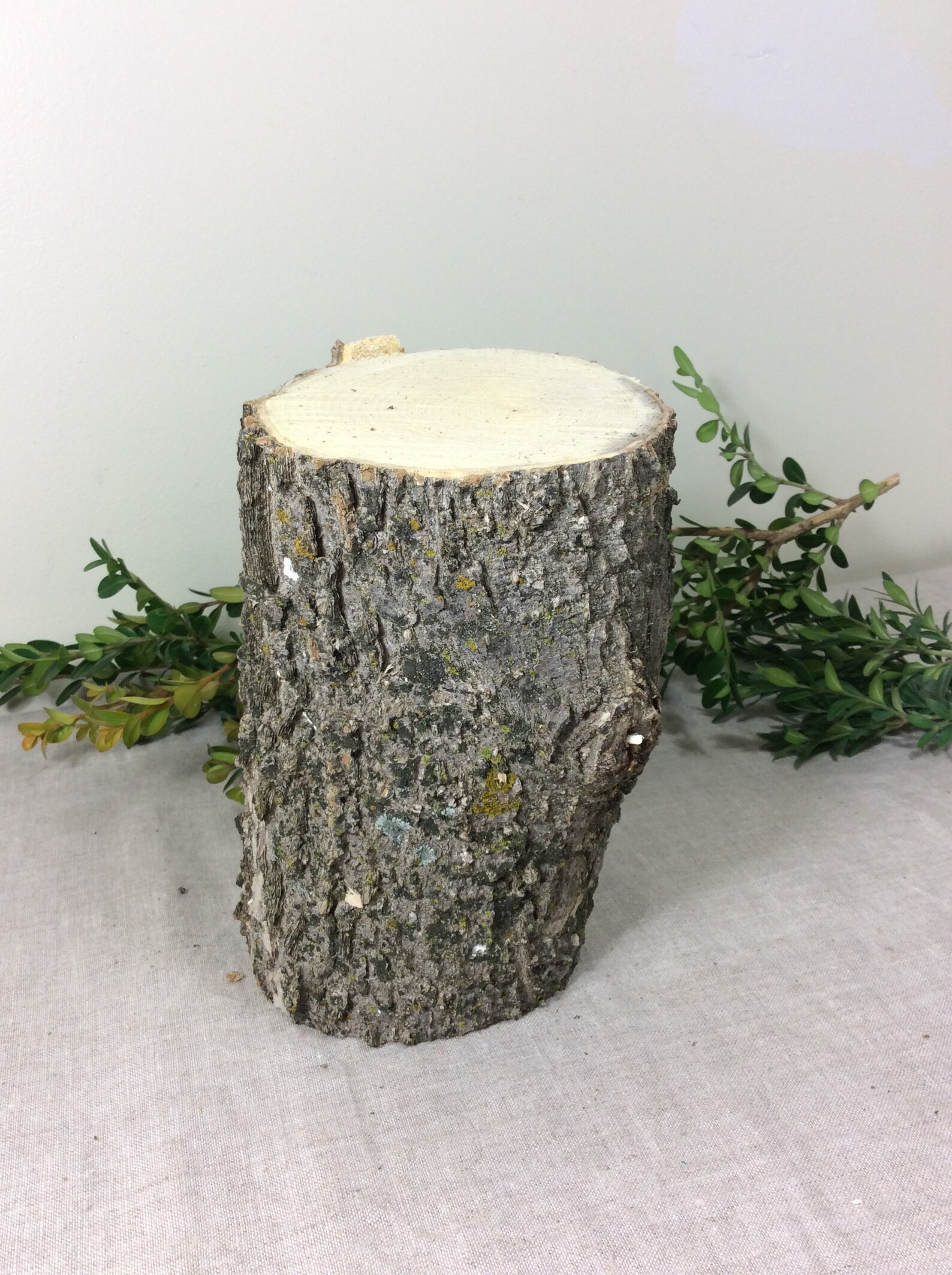 8" Tall X 4" Diameter Log Pillar Woodland Floral Decor Rustic - Etsy